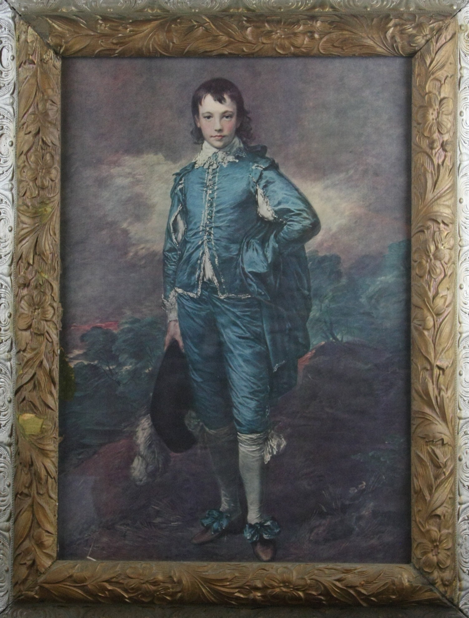 Gorgeous Large Antique Blue Boy Framed Lithograph Print in - Etsy