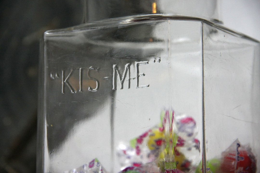 Rare, Antique KIS-ME GUM Candy Jar, Candy Display, Apothecary Jar, Mint ...