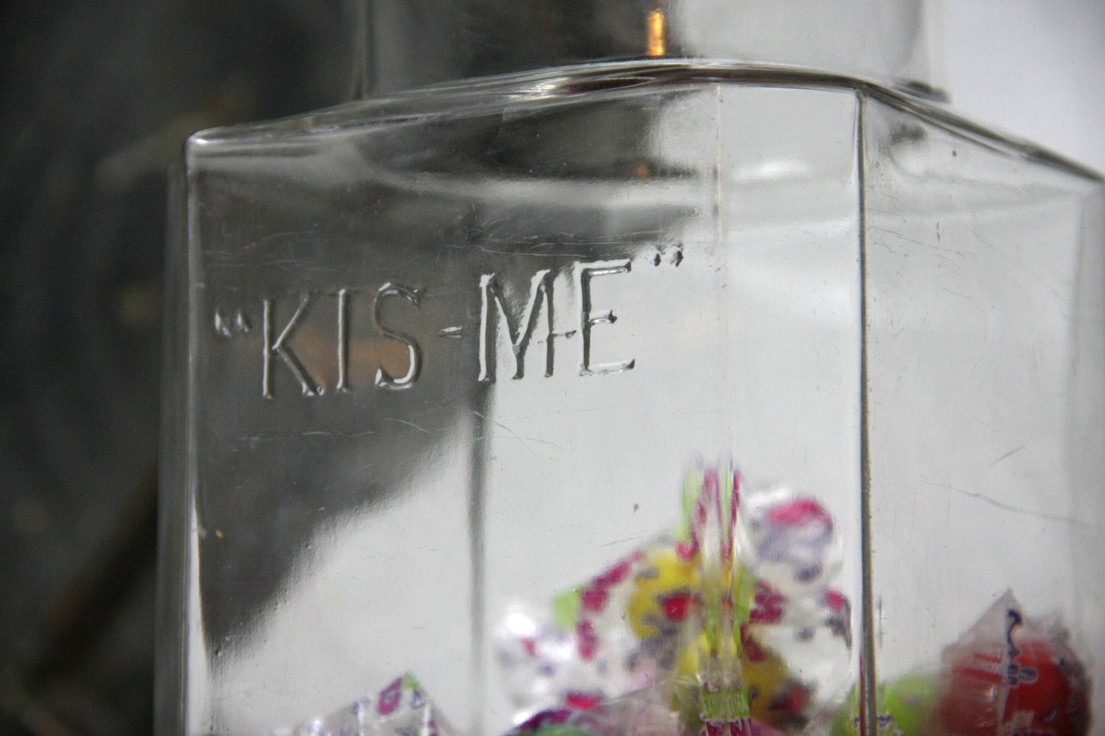 Rare, Antique KIS-ME GUM Candy Jar, Candy Display, Apothecary Jar, Mint ...