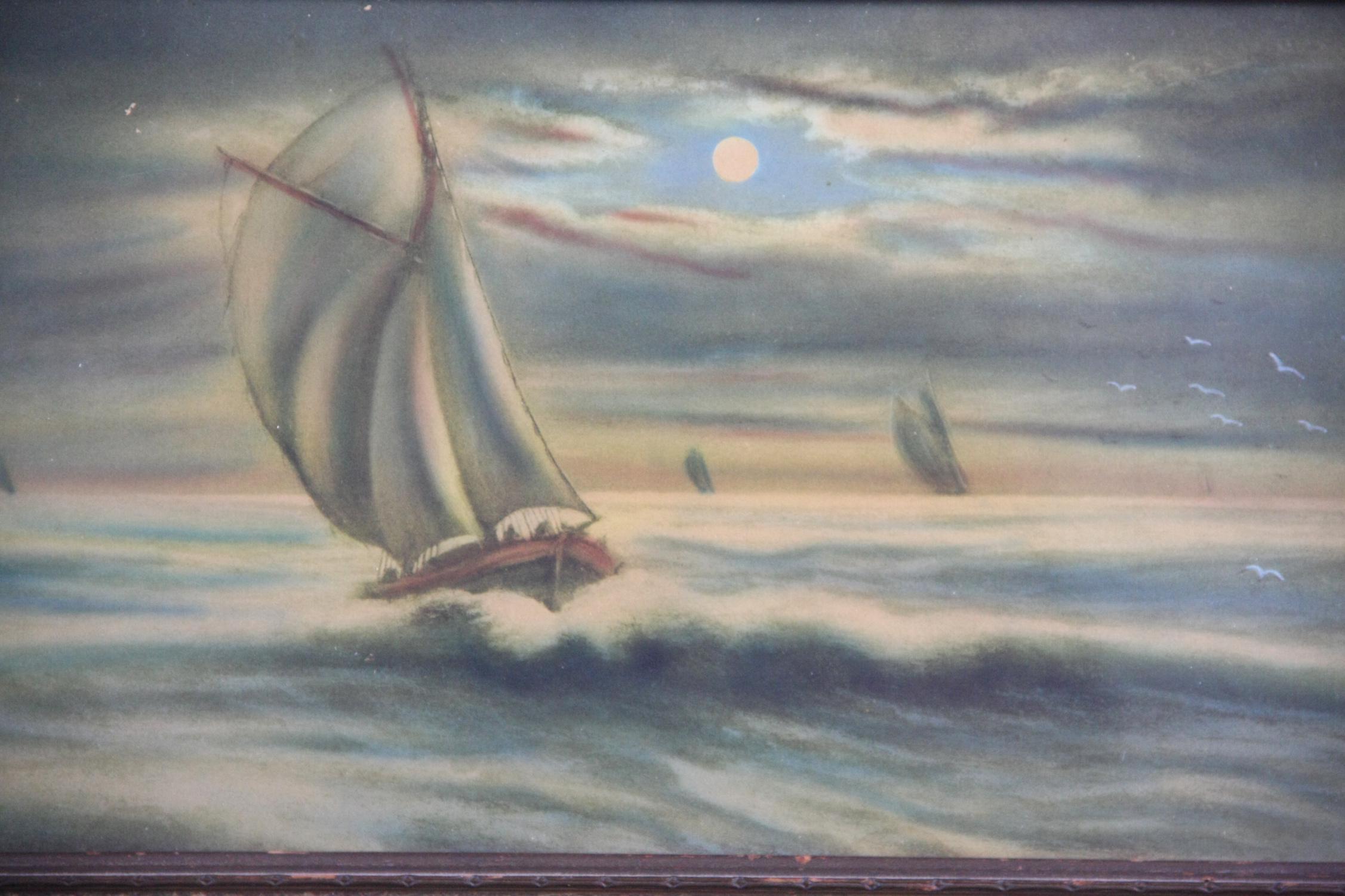 Antique, Framed Sailboat Lithograph in Its Original Old Frame - Etsy