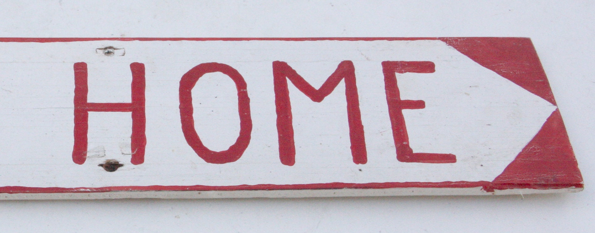 New Home Vintage Directional Wood Sign, Hand Painted in Red and White ...