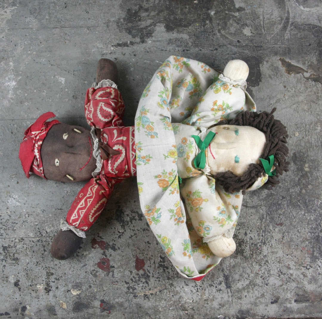 Antique Topsy Turvy Folk Art Doll, Black and White Dolls - Etsy