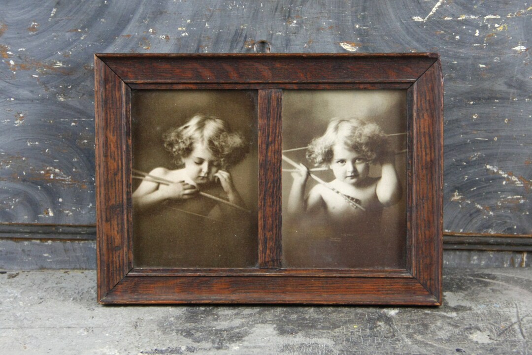 Antique Framed Portraits of Cupid Awake and Cupid Asleep, Original ...