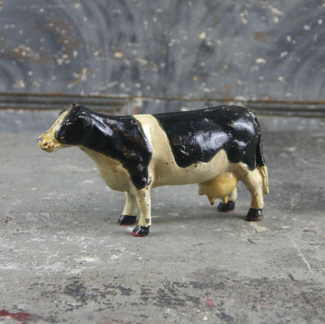 Hard to Find, Antique Hubley Cast Iron Dairy Cow, Black and White - Etsy