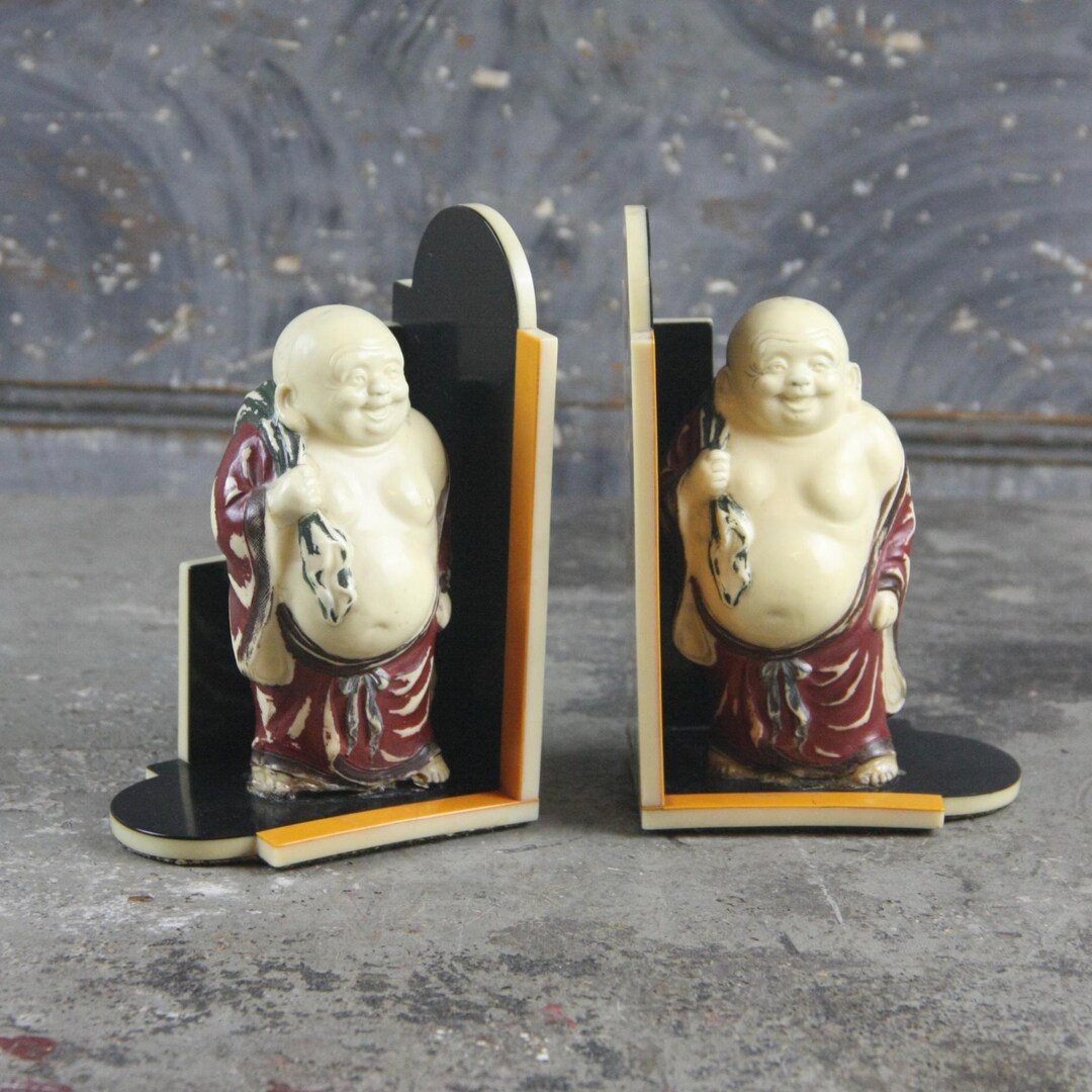 MCM Bakelite Buddha Bookends, Vintage - Etsy