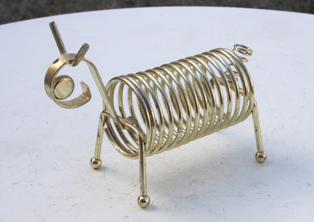 Wire Dog Shaped Letter Sorter, Pen Holder, Gold Tone, Mid Century ...