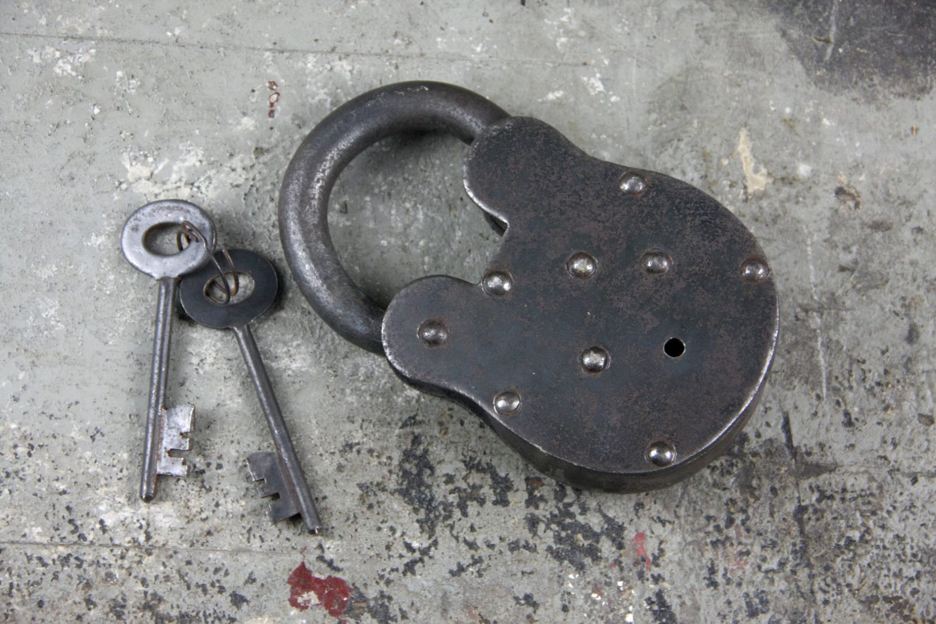 Antique Working Prison Lock and Two Skeleton Keys, Heavy Steel and ...