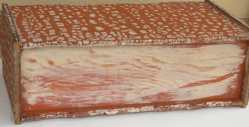 Magazine Rack, Orange Crackle Paint, Two Compartments, Vintage - Etsy