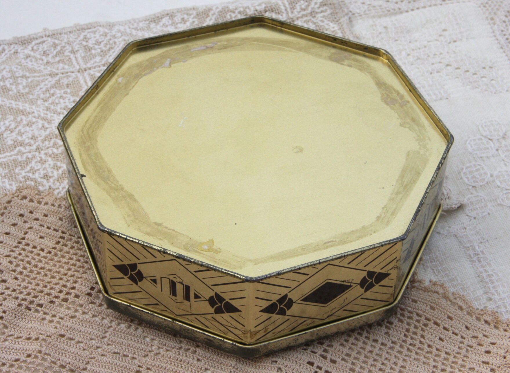 Art Deco Gatsby Era Biscuit Tin, Octagon Shape, Vintage - Etsy