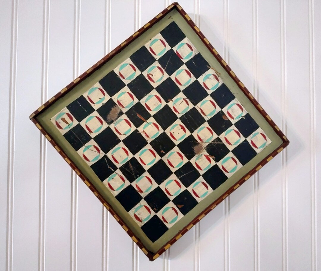 Folk Art Wood Game Board, Vintage, Signed, Hand Made in 1987 - Etsy