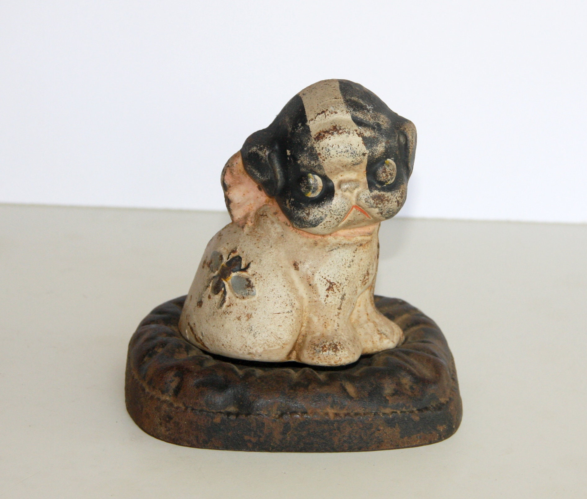 Antique 1914 Cast Iron Hubley PUPPO Dog on a Pillow BANK, RARE - Etsy