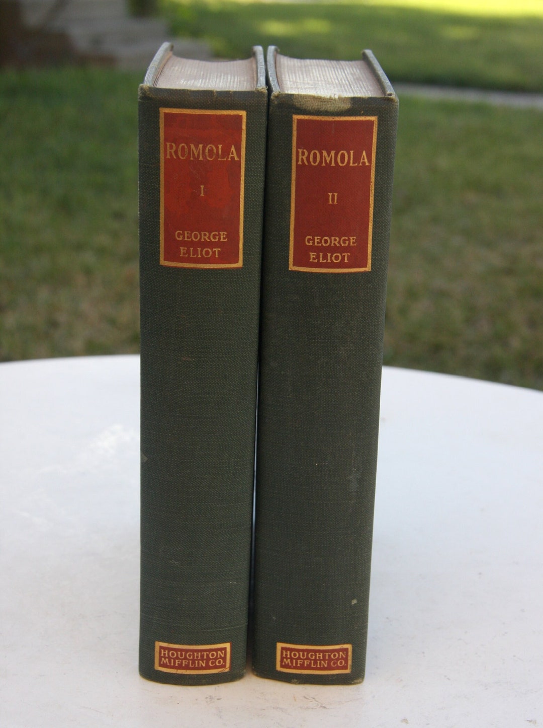Antique Romola I and II, Two Volume Set, George Eliot, Copyright 1907 ...