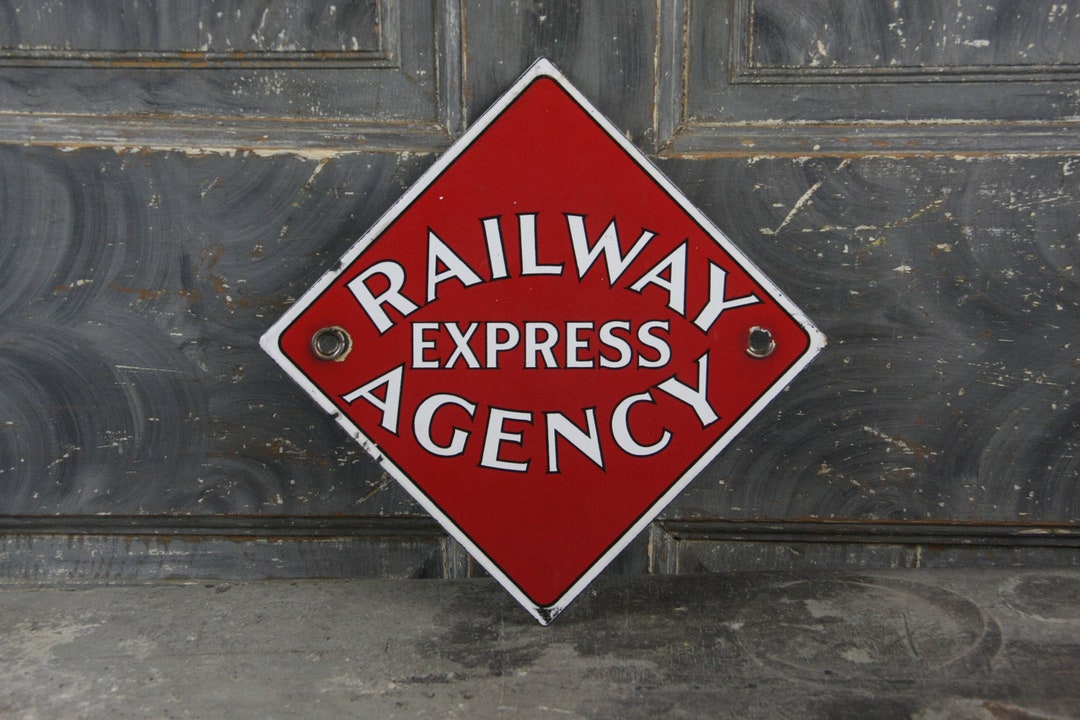 Authentic Vintage Railway Express Agency Porcelain Sign - Etsy