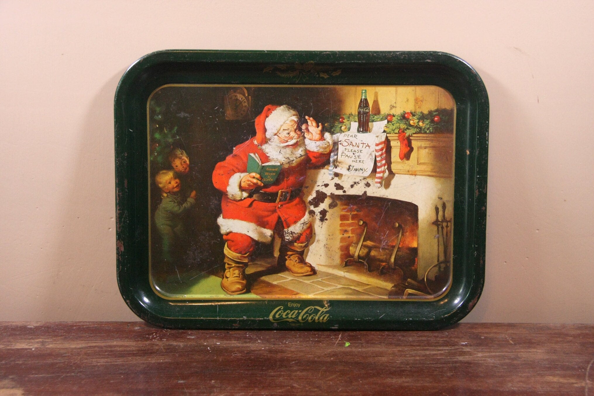 Coca-cola Coke Christmas Santa Claus Tray, Vintage Collectible - Etsy