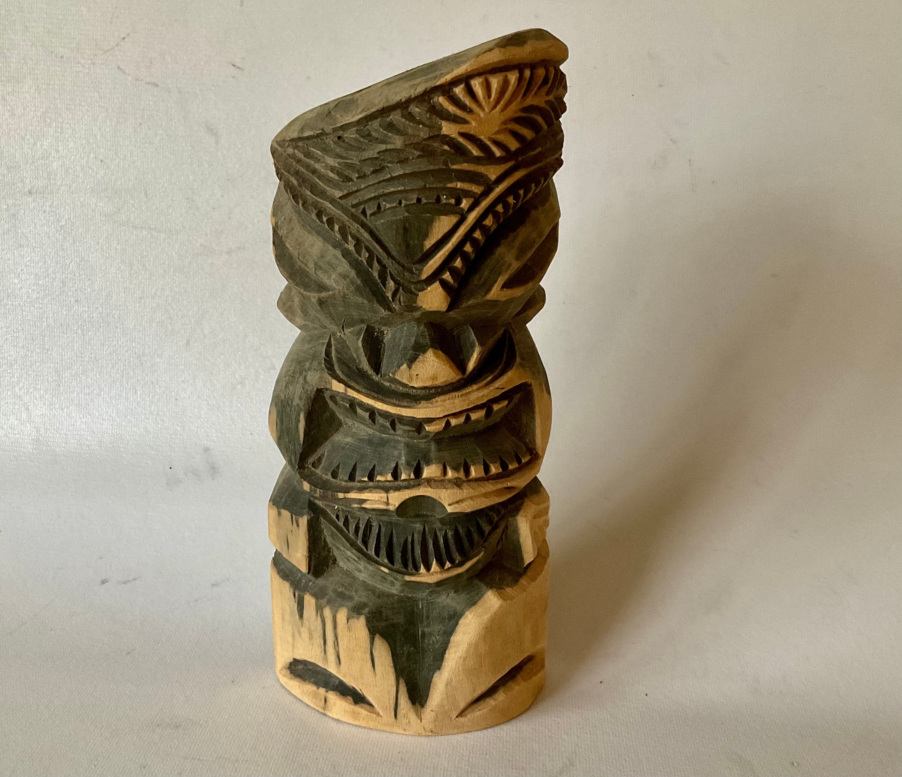 Hand Carved Wood Hawaii TIKI BY Aloha HI2004 Gus 9 3/4" - Etsy