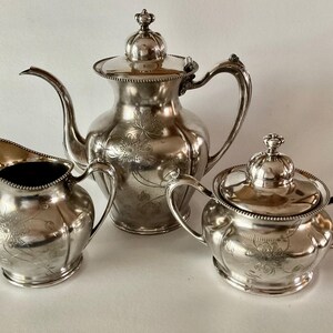 Victorian PAIRPOINT Quadruple Plate Tea Set 379 Exc Teapot Sugar ...