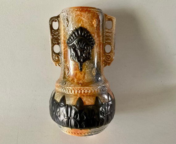 ALIENWARE Ditmar Urbach Vase Orange & Black Czech Art Pottery - Etsy