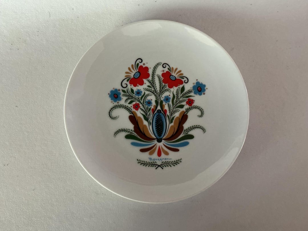 Berggren Trayner Floral Salad Dessert Plate 7 5/8" Swedish Mid Century ...