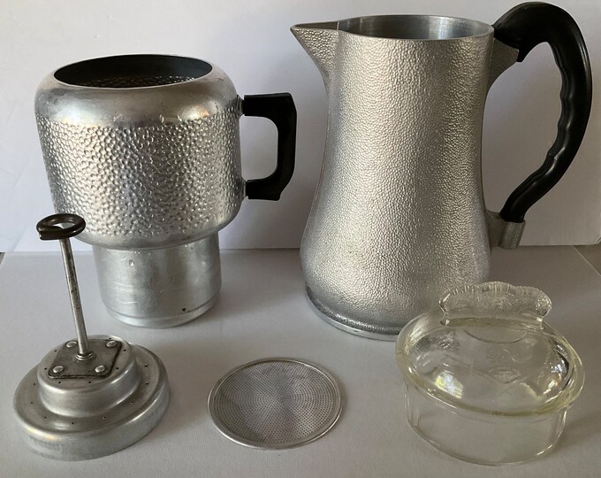 Vtg GUARDIAN Service 8 Cup Percolator Coffee Pot Aluminum Bakelite ...