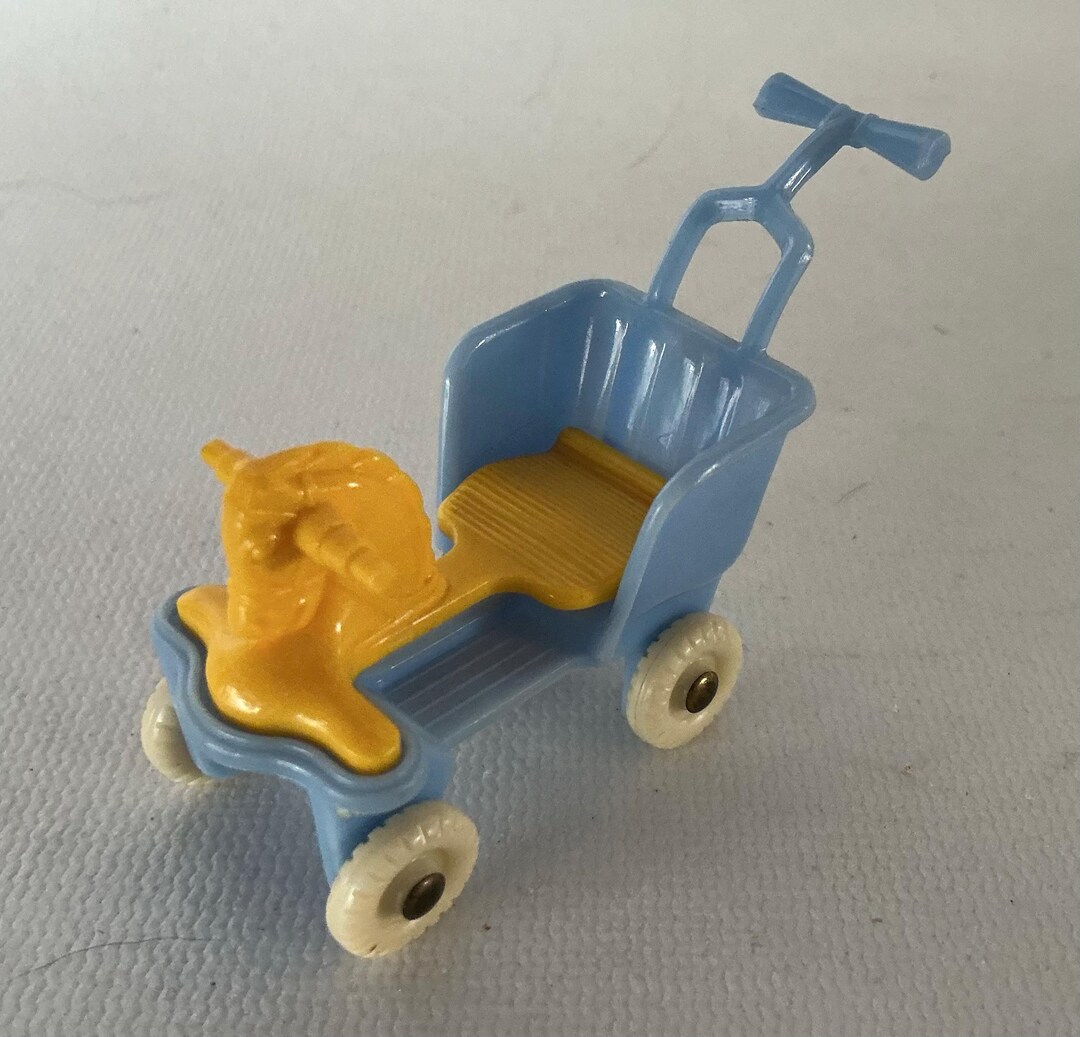 Vtg ACME Toy Baby Buggy W/ Yellow Horse Plastic Miniature - Etsy