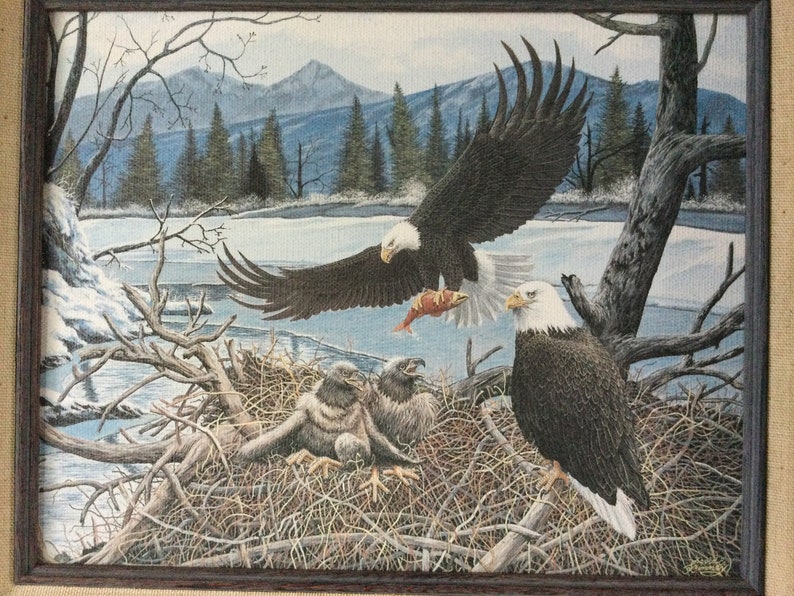 1992 EAGLE FAMILY Alaska by Beech Street Art C W/coa Serigraph - Etsy