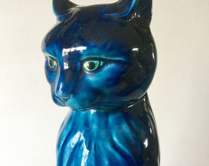 12 Indigo Blue Mood Ceramic Egyptian CAT Figurine Inarco E-2883 1950s ...