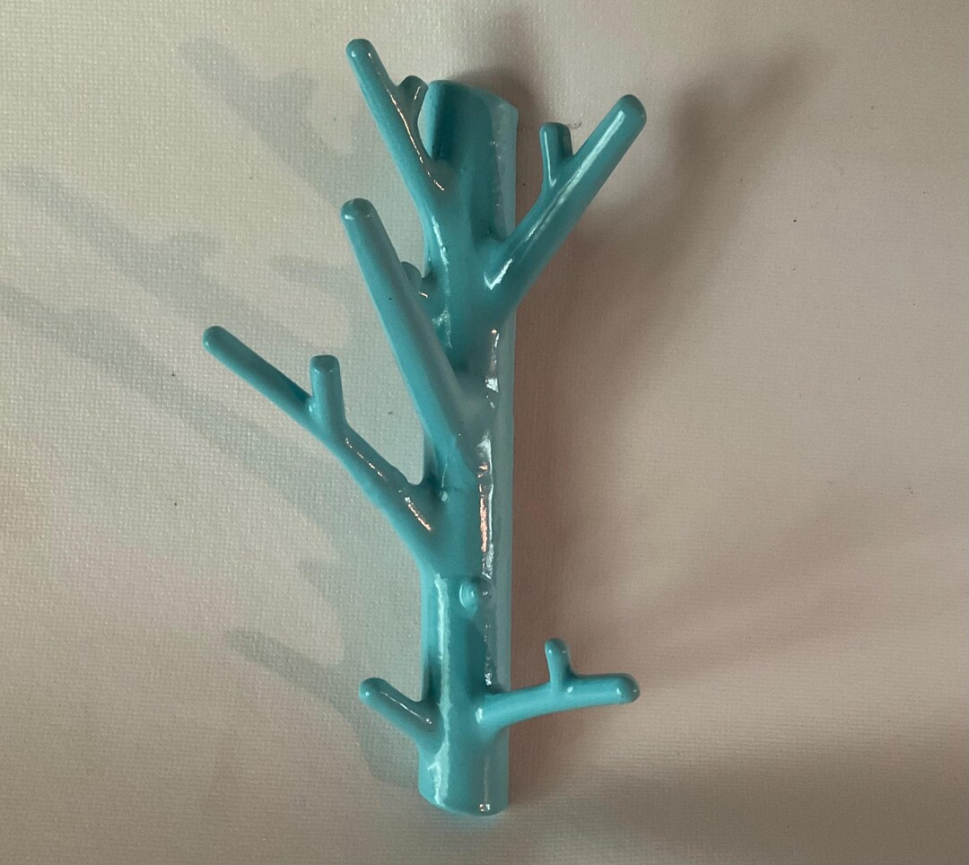 BOSIGN Aqua Enameled Cast Iron Wall Tree Branch Necklace Holder - Etsy