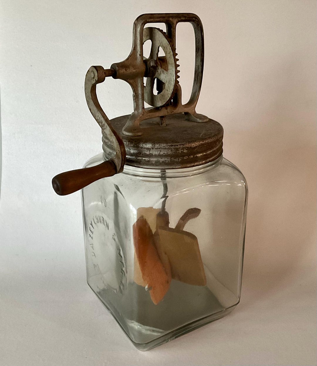 Antique DAZEY Butter Churn & Mfg Co 40 St Louis USA Butter Churn Crack ...