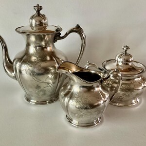 Victorian PAIRPOINT Quadruple Plate Tea Set 379 Exc Teapot Sugar ...