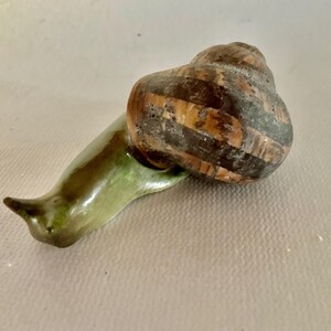 Porcelain SNAIL Figurine Realistic Hand Painted Made in Spain Terrarium ...