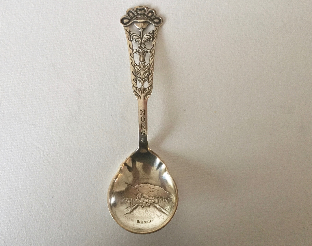 NORWAY Silver Souvenir SPOON Bergen Hallmarks Vintage Scandinavian - Etsy