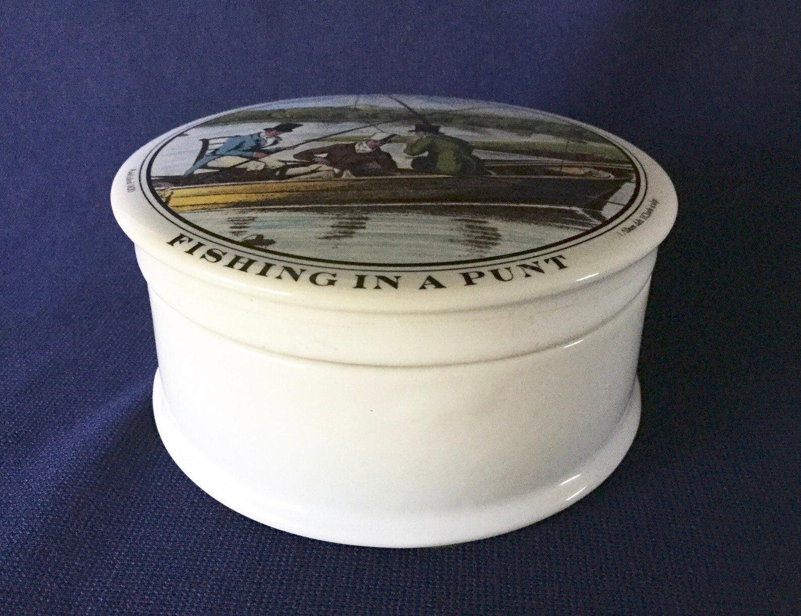 St Jame's Porcelain Relish Jar -- Fishing in a Punt -- PRATT WARE Style ...