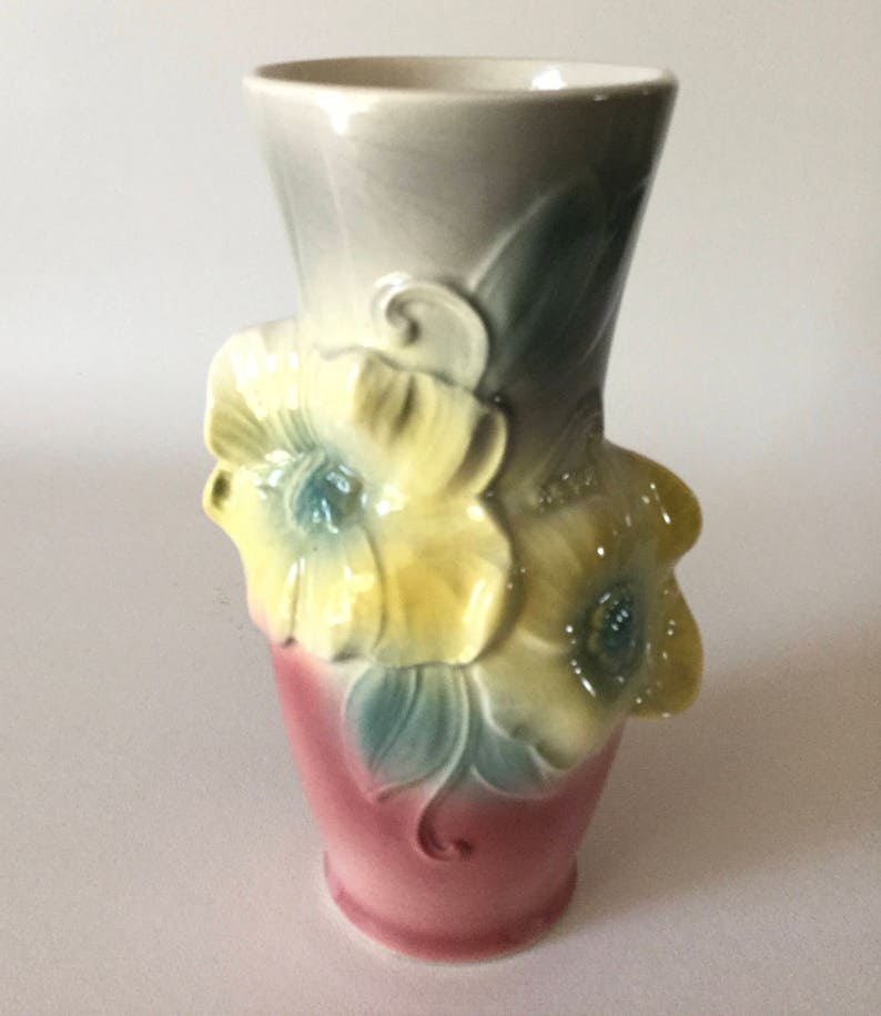 Royal Copley Pottery 7 Floral Vase 1940-50 Vintage Pink | Etsy