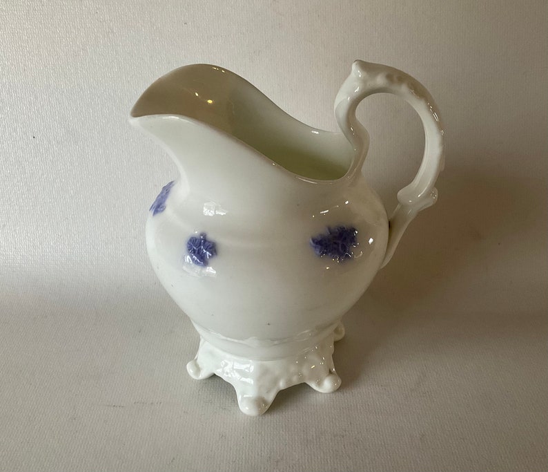 Antique ADDERLEY England Footed Creamer PITCHER Blue CHELSEA - Etsy