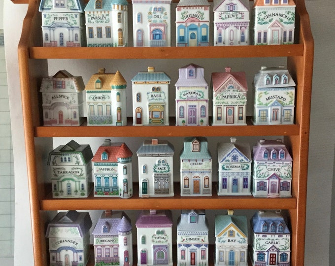 Vintage LENOX SPICE VILLAGE Complete Set With Wooden Rack - 24 ... Vintage LENOX SPICE VILLAGE Complete Set With Wooden Rack - 24 ...