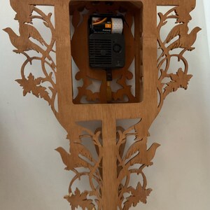Vintage Fretwork Scrollwork Oak Wood Wall Clock Handmade Battery ...