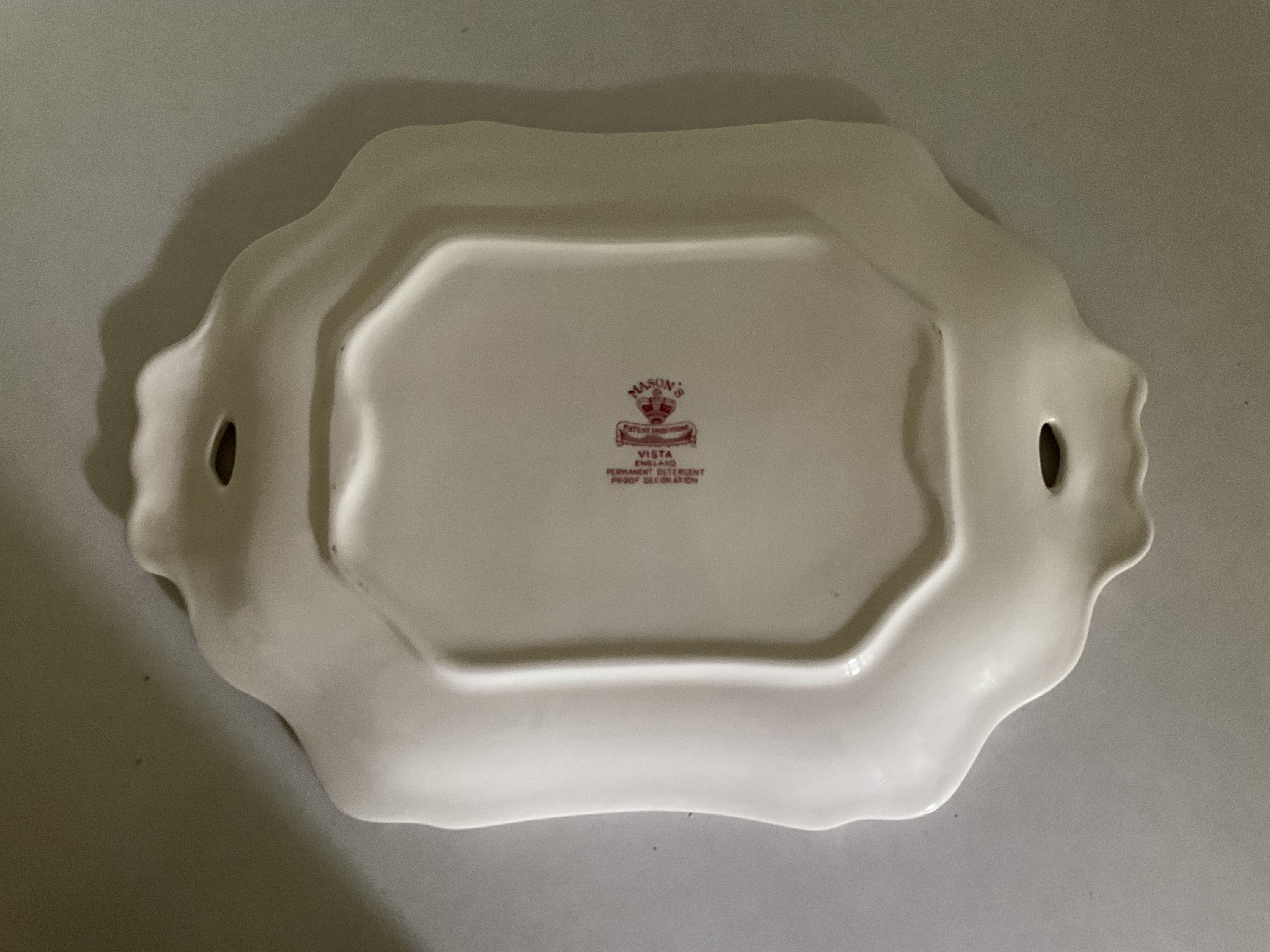 MASON'S Pink Red VISTA Bedford Shape Soup TUREEN Under Plate & Ladle ...