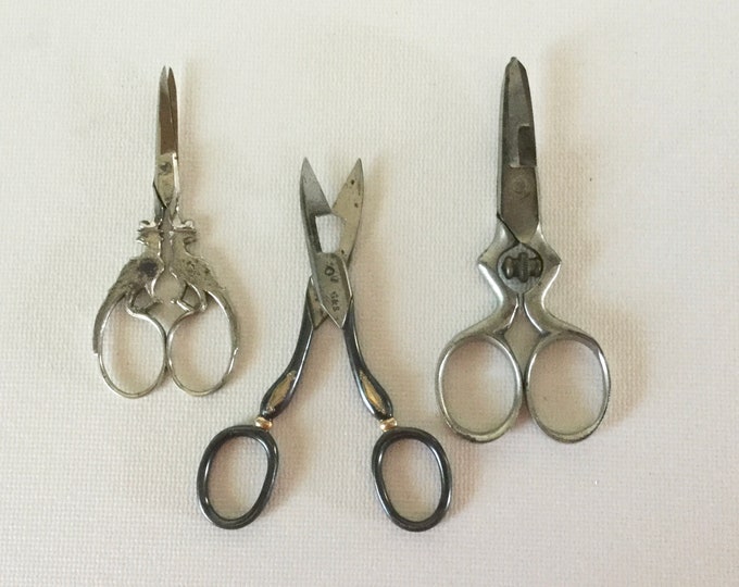 3 Vintage Sewing SCISSORS Embroidery Button Hole by Henkel G&S PL ...
