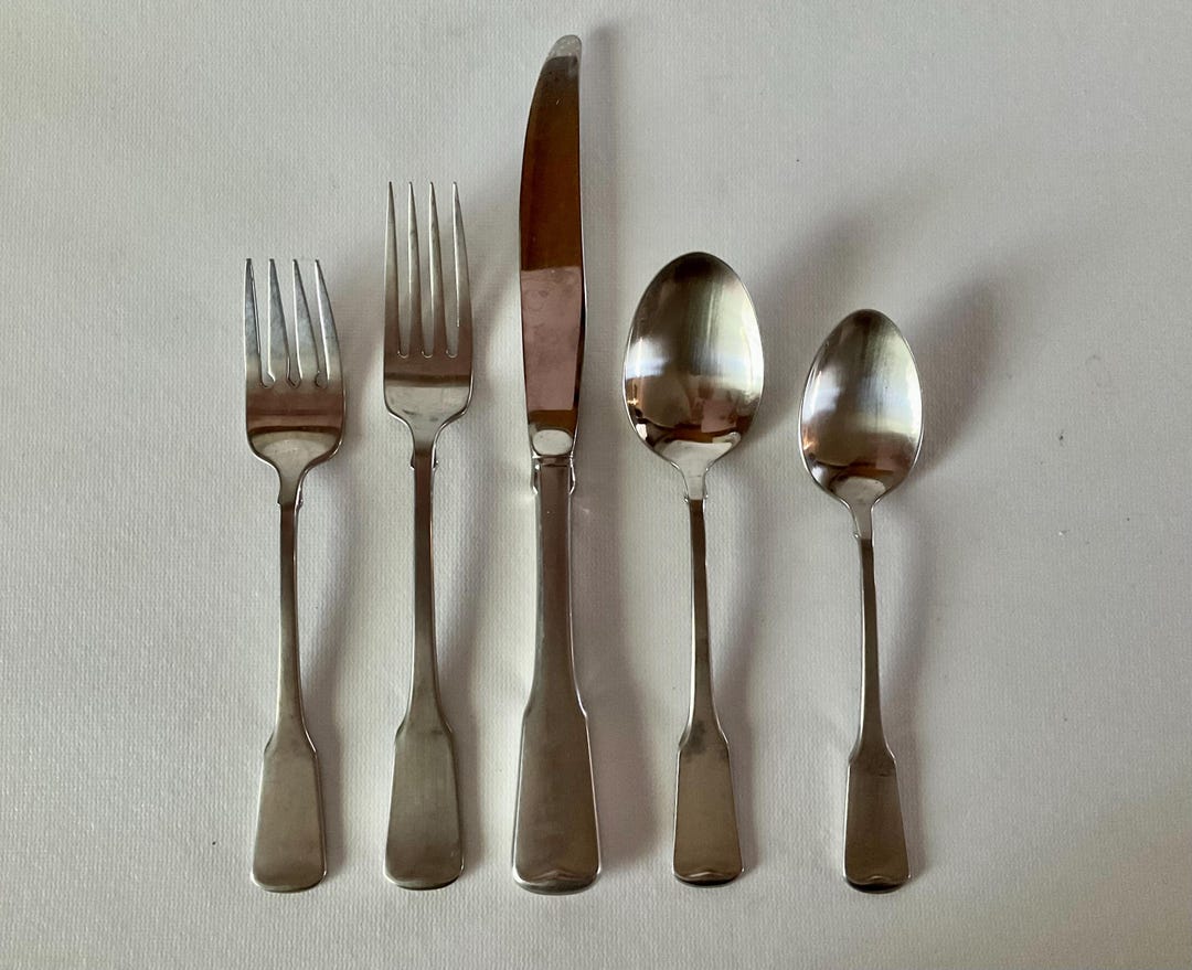 50 Pc Set Oneida AMERICAN COLONIAL Heirloom Cube Stainless Satin ...