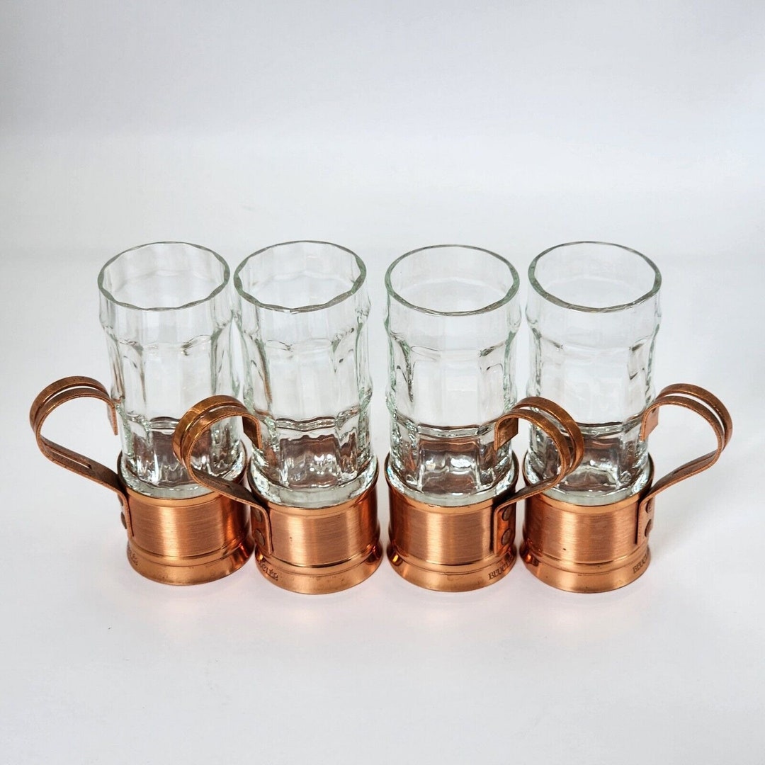MCM Buecler Copper Glass Turkish Coffee Cups Set of 4 - Etsy
