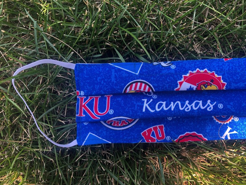 KU Jayhawks Cotton Face Mask. - Etsy