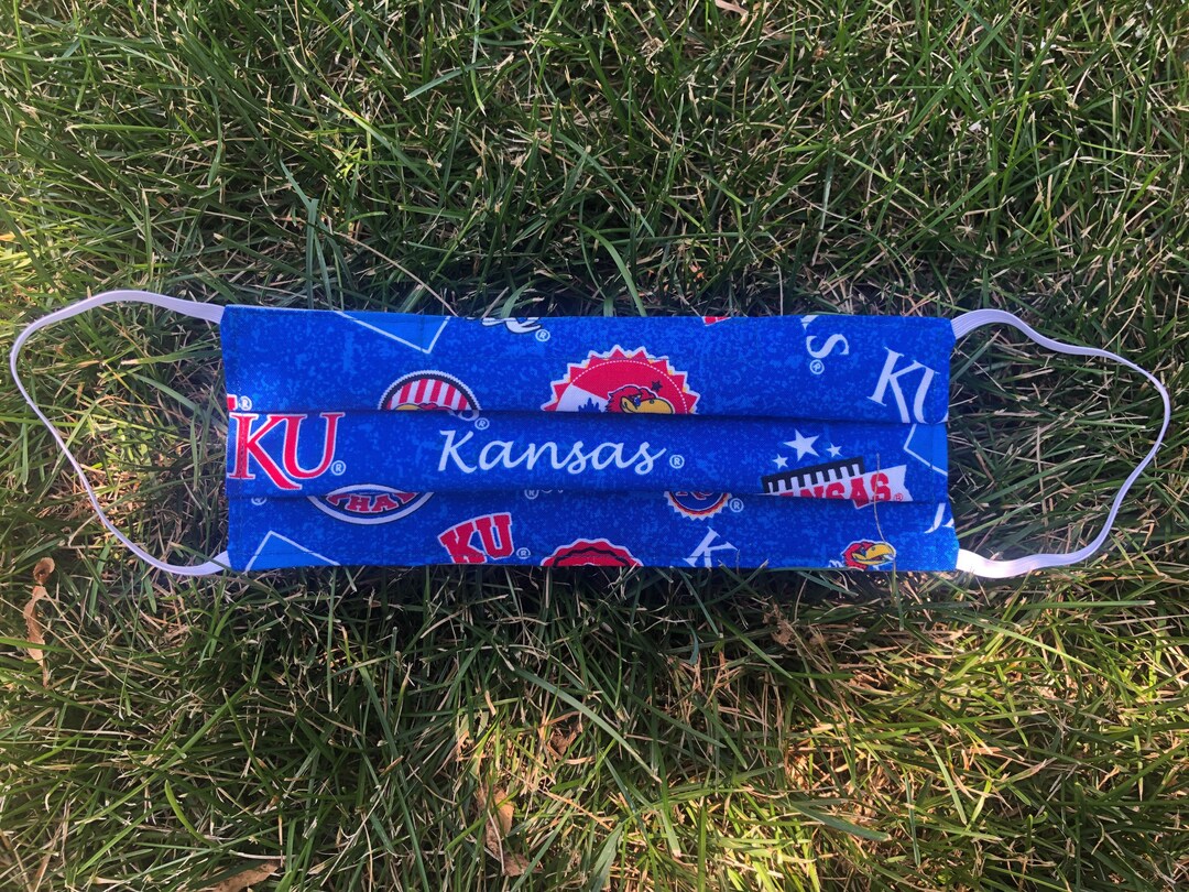 KU Jayhawks Cotton Face Mask. - Etsy