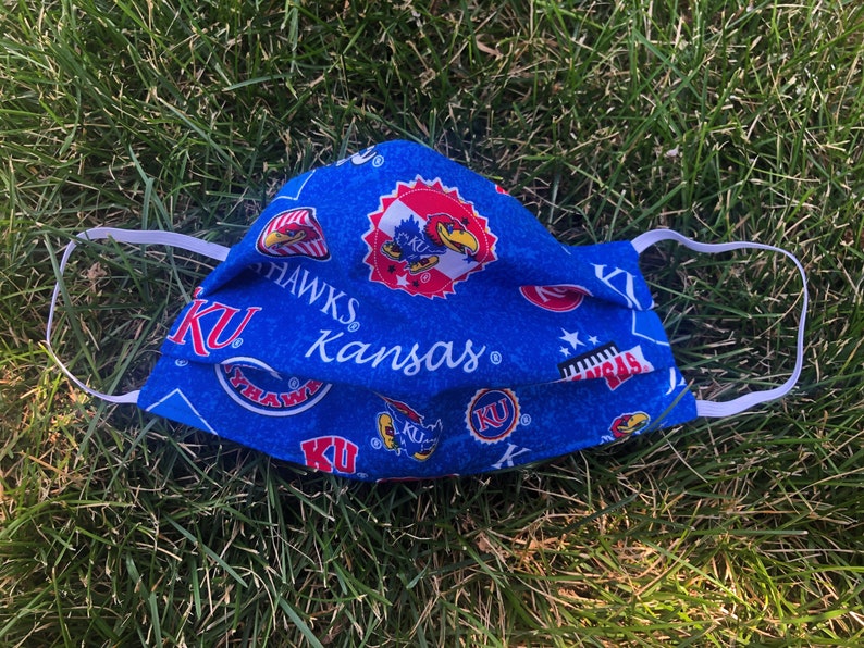 KU Jayhawks Cotton Face Mask. - Etsy