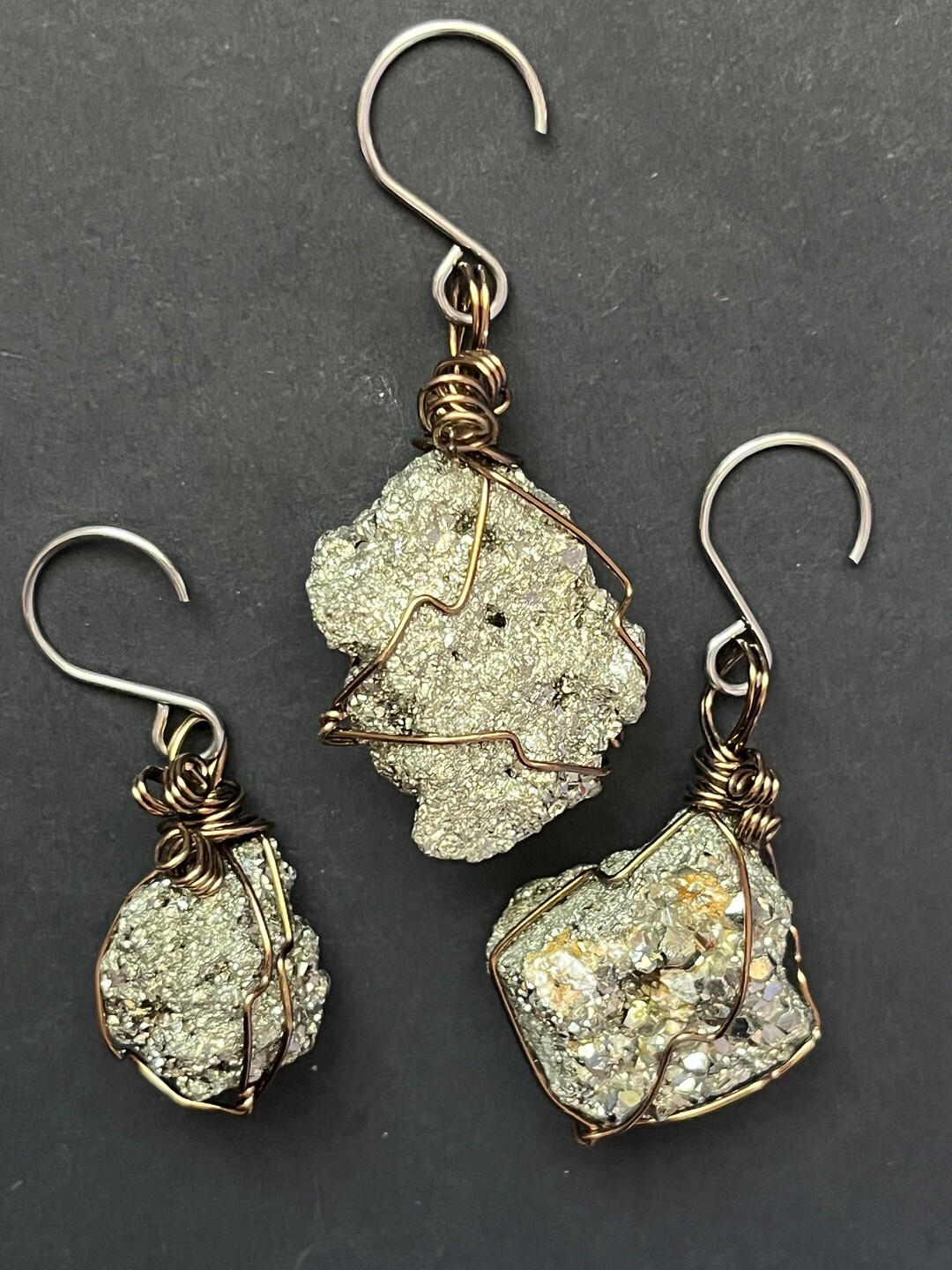 All That Glitters Pyrite Ornament Set Yuletide Gold Pyrite - Etsy UK