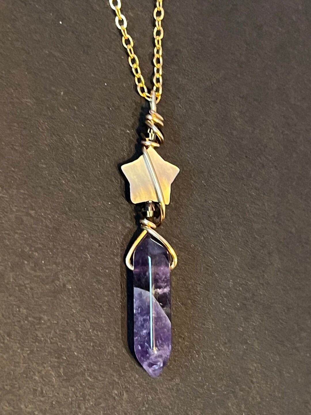 Amethyst Pendulum Necklace, Divination Necklace, Crystal Dowsing ...