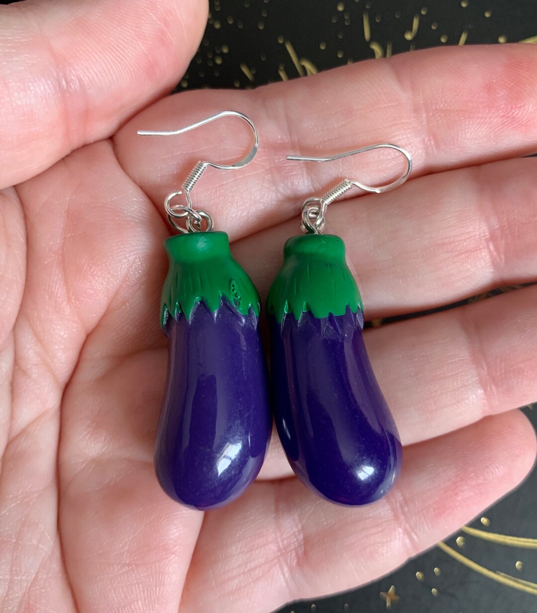 Eggplant Phallic Gift Kitschy Fruit Earring Kinky Eggplant - Etsy