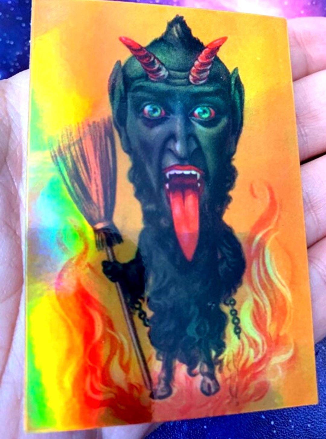 Krampus Hologram Sticker, Krampus Stocking Stuffer, Krampus Keepsake ...