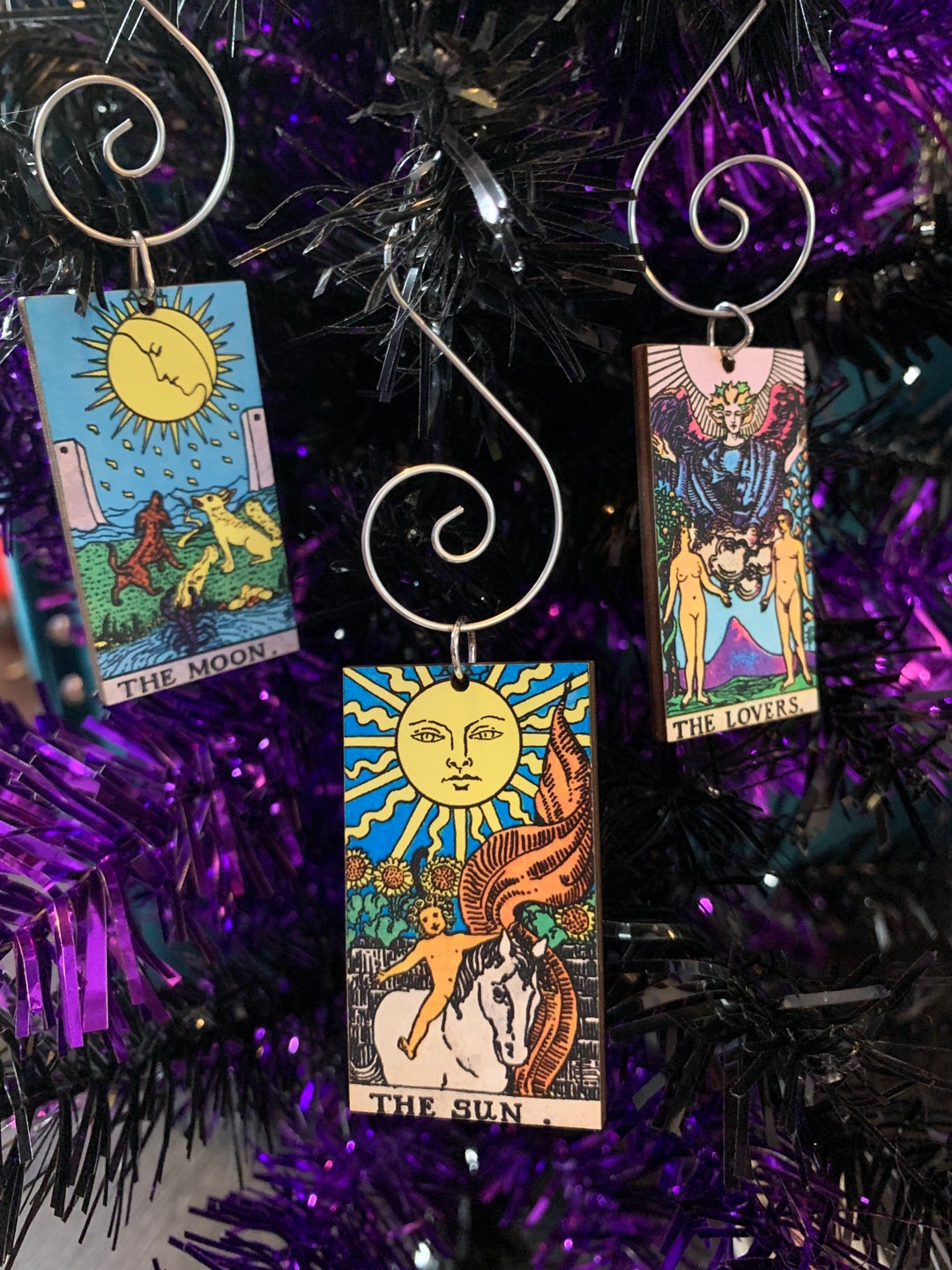 Tarot Card Xmas Ornament Set, Novelty Tarot Card Xmas Decor, Occult ...