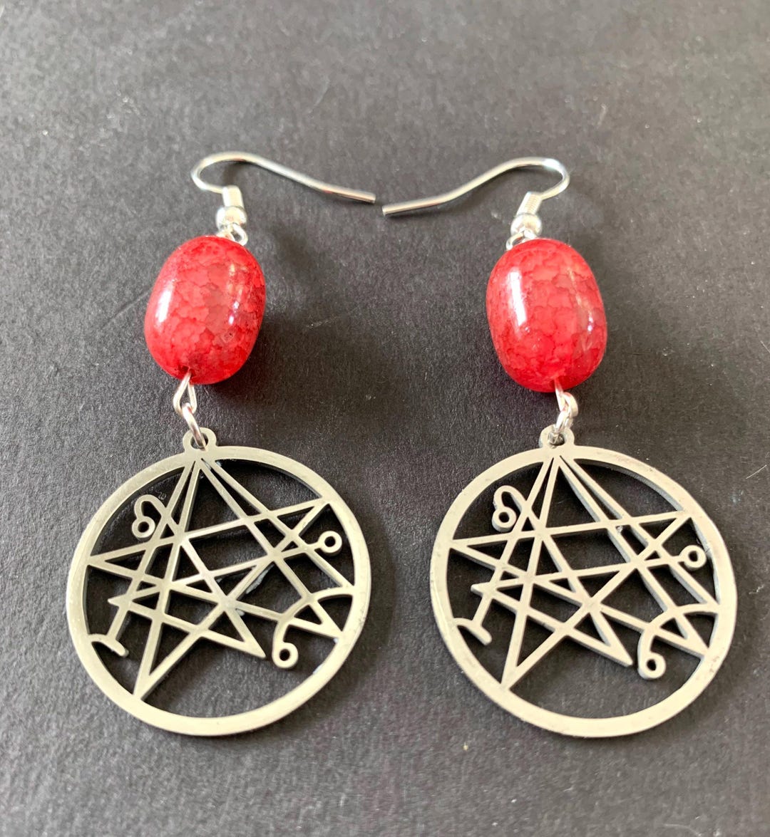 Silver Necronomicon Earrings, Reanimation Jewelry, Book of the Dead ...