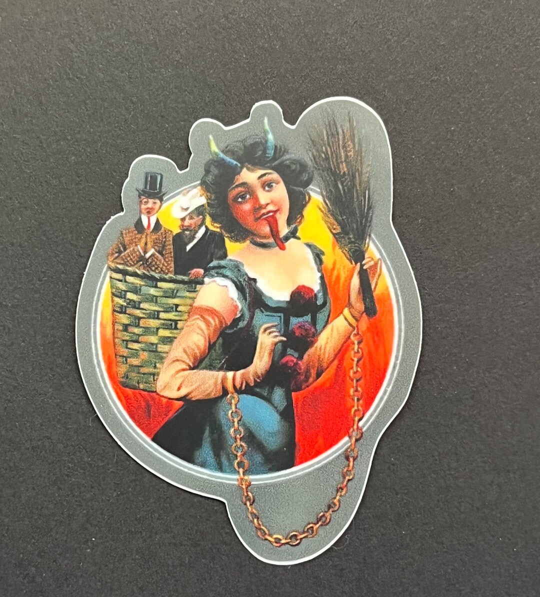 Lady Krampus Die Cut Sticker, Vinyl Krampus Decal, Frau Perchta Decal ...